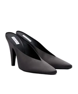 Alaïa Cone Satin Mules - Black