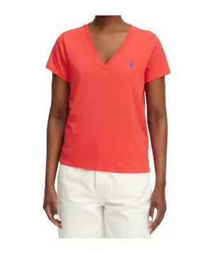 Polo Ralph Lauren V-neck T-shirt With Short Sleeves - Red