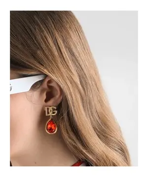 Dolce & Gabbana Logo Clip-on Drop Earrings