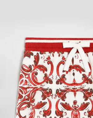 Dolce & Gabbana Majolica Print Fleece Bermuda Shorts