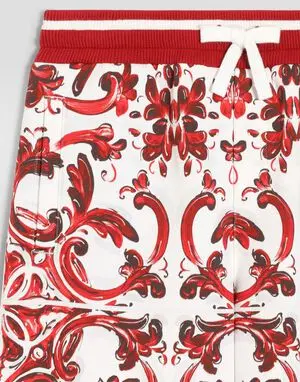 Dolce & Gabbana Majolica Print Fleece Bermuda Shorts