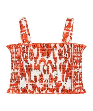 Dolce & Gabbana Majolica Print Poplin Camisole - Red