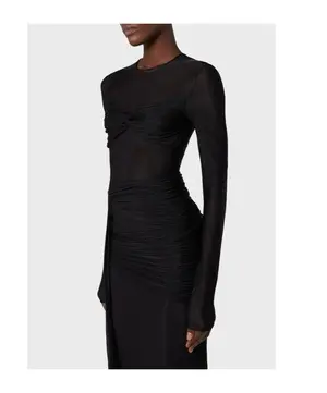 Blumarine Semi-sheer Draped-detail Midi Dress