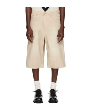 Acne Studios Belt Loop Denim Shorts - Nude