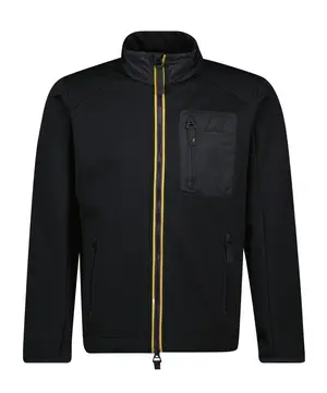 K-WAY Zip-up Jacket With Logo Patch - Black