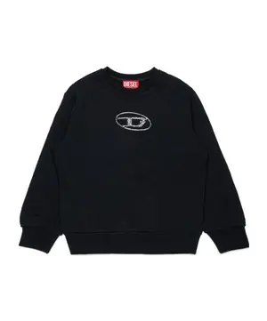 DIESEL® Sboxtq22 Over Oval D Logo-embroidered Sweatshirt - Black