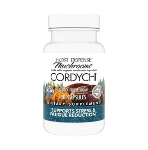 Host Defense Cordychi Capsules Energy & Immune Support Supplement Cordyceps & Reishi Mushroom Supplement For Relaxation & Respiratory Support - No Color