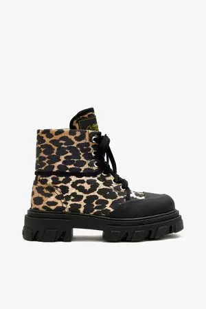 GANNI GANNI Trail Boots With Contrast Stitching And Lug Sole Brown