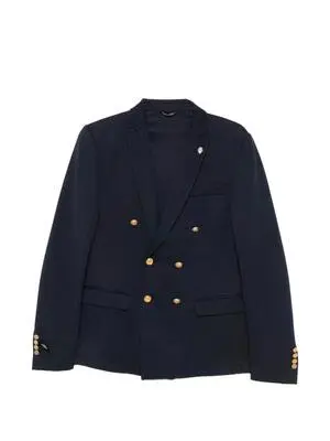 DANIELE ALESSANDRINI Double-breasted Textured-finish Blazer