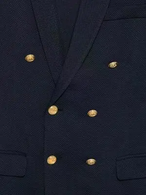 DANIELE ALESSANDRINI Double-breasted Textured-finish Blazer