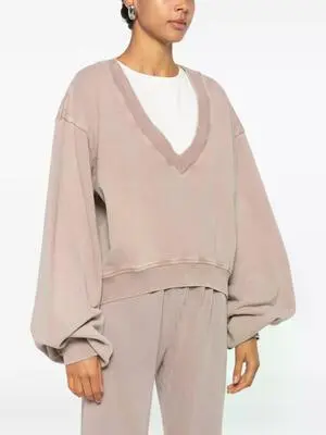 THE M.. Hercules V-neck Puff-sleeve Sweater