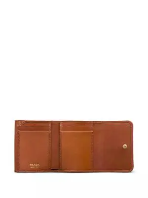 Prada Small Woven Madras Leather Wallet