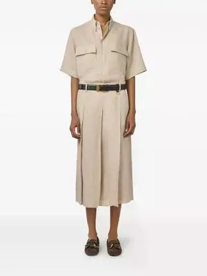 TOD'S Pleated A-line Midi Skirt