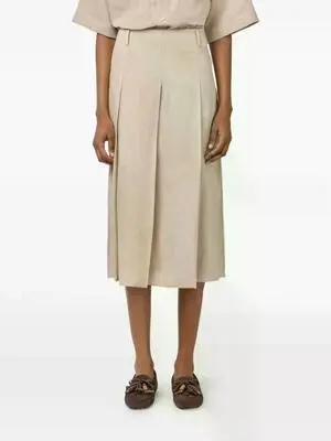 TOD'S Pleated A-line Midi Skirt