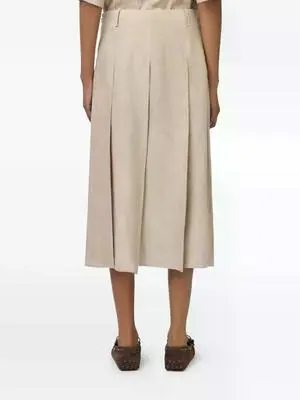TOD'S Pleated A-line Midi Skirt