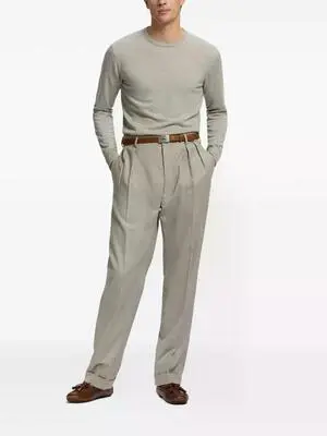 Ralph Lauren Purple Label Gregory Double-pleated Wool Trousers - Grey