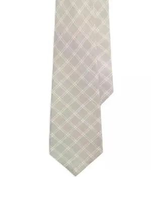 Ralph Lauren Purple Label Windowpane Check Tie - Grey