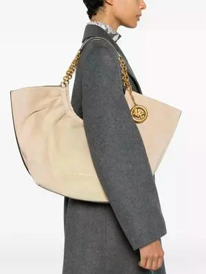 Michael Kors Logo Pendant Chain-link Shoulder Bag - Neutrals