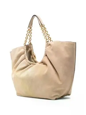 Michael Kors Logo Pendant Chain-link Shoulder Bag - Neutrals