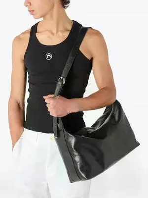 MARINE SERRE Smooth Leather Messenger Bag