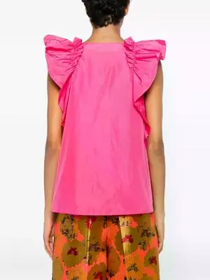 PSOPHIA Ruffled V-neck Sleeveless Blouse