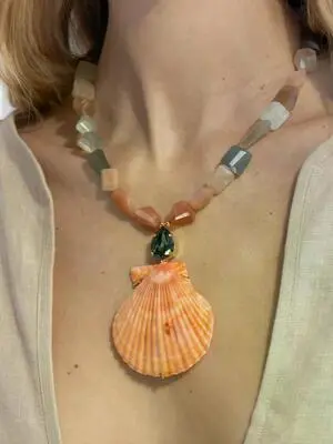 JENNIFER BEHR Syrena Shell Pendant Necklace - Neutrals