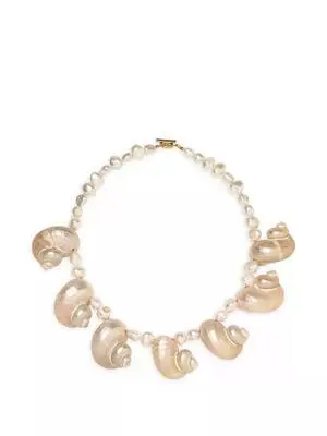 JENNIFER BEHR Ondine Shell-embellished Necklace - Neutrals