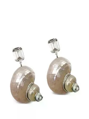 JENNIFER BEHR Oriana Crystal-embellished Shell Earrings