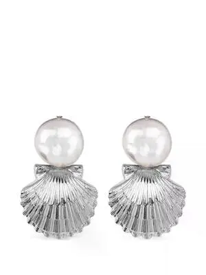 JENNIFER BEHR Laguna Shell Earrings - Silver