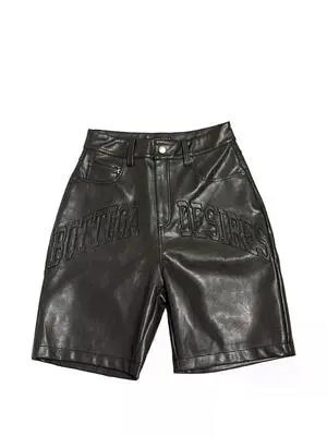 BOTTEGA DESIRES Logo-appliqué Leather Shorts
