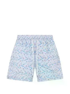 Fedeli Floral Print Swim Shorts - Grey