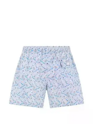 Fedeli Floral Print Swim Shorts - Grey