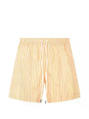 Fedeli Striped Swim Shorts - Orange