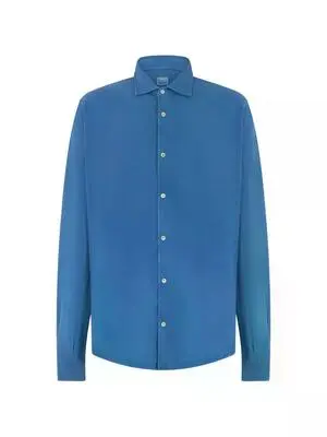 Fedeli Long-sleeve Button-down Shirt - Blue