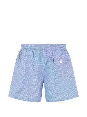 Fedeli Geometric Print Drawstring Swim Shorts