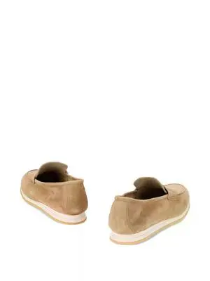 Fedeli Suede Slip-on Loafers - Neutrals