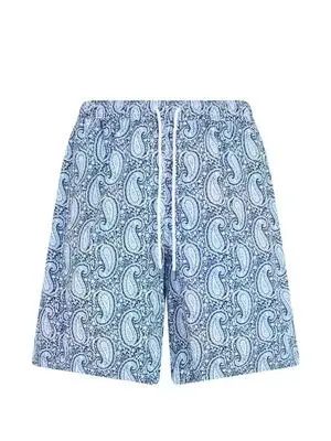 Fedeli Paisley Print Swim Shorts - Blue