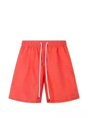 Fedeli Drawstring Waist Swim Shorts - Red