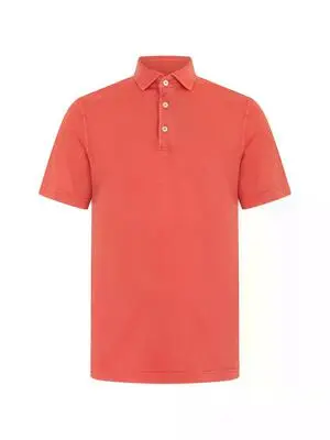 Fedeli Short-sleeve Cotton Polo Shirt - Red
