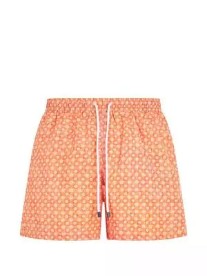 Fedeli Patterned Swim Shorts - Orange
