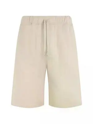 Fedeli Cotton Drawstring Waistband Shorts - Neutrals