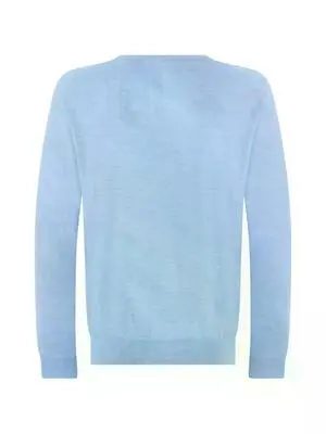 Fedeli Round Neck Long Sleeve Sweater - Blue