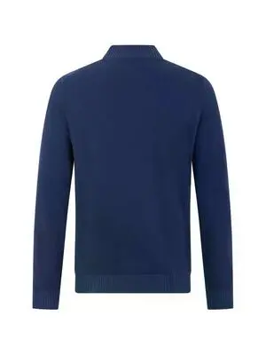 Fedeli Quarter-zip Cotton Sweater - Blue