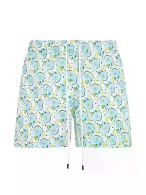 Fedeli Floral-print Swim Shorts - White