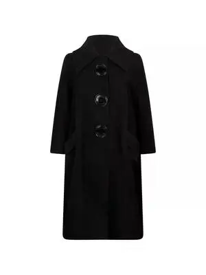 Moschino Elegant Logo-button Flared-sleeve Coat