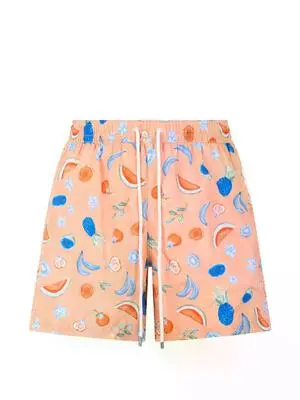 Fedeli Printed Swim Shorts - Orange
