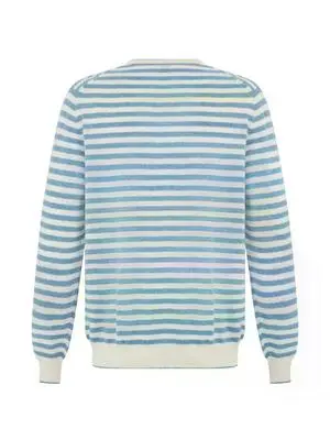 Fedeli Striped Crew-neck Sweater - Neutrals