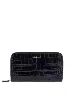 Roberto Cavalli Croc-effect Zip-around Wallet - Black