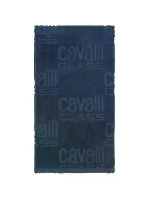 Roberto Cavalli Logo-jacquard Beach Towel - Blue