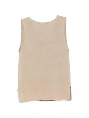 Karl Lagerfeld Cowl Neck Linen Tank
